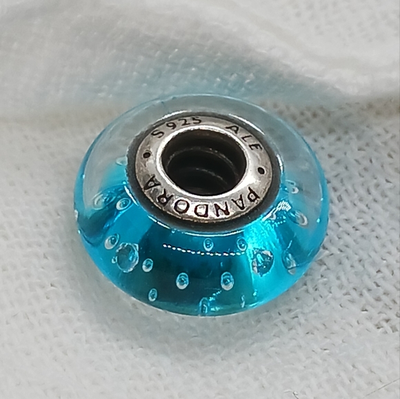 Pandora | Jewelry | Pandora Tiny Bubbles In Blue Murano Glass Charm ...